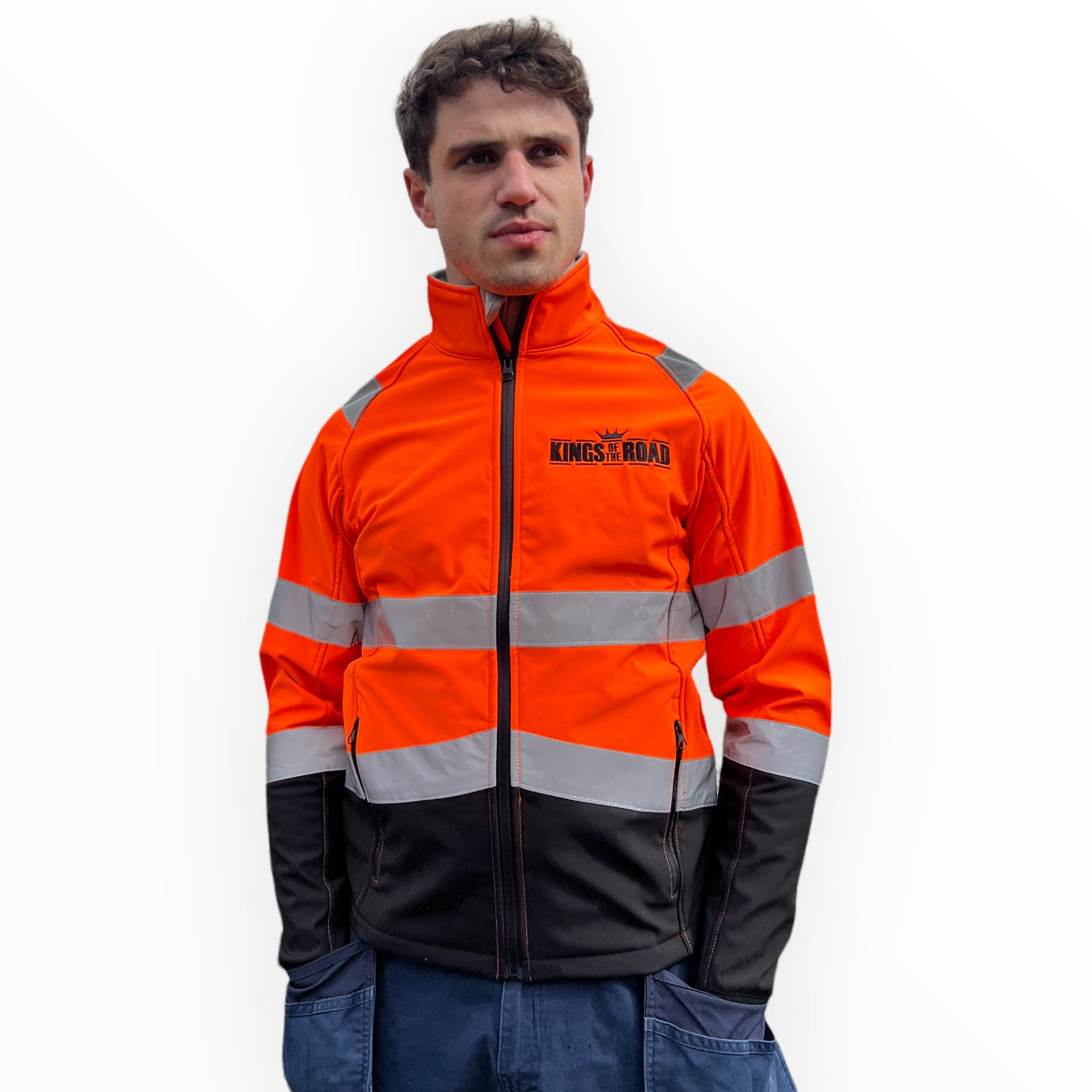 Kings Orange Hi-Vis Softshell Jacket – thekingsoftheroad.com